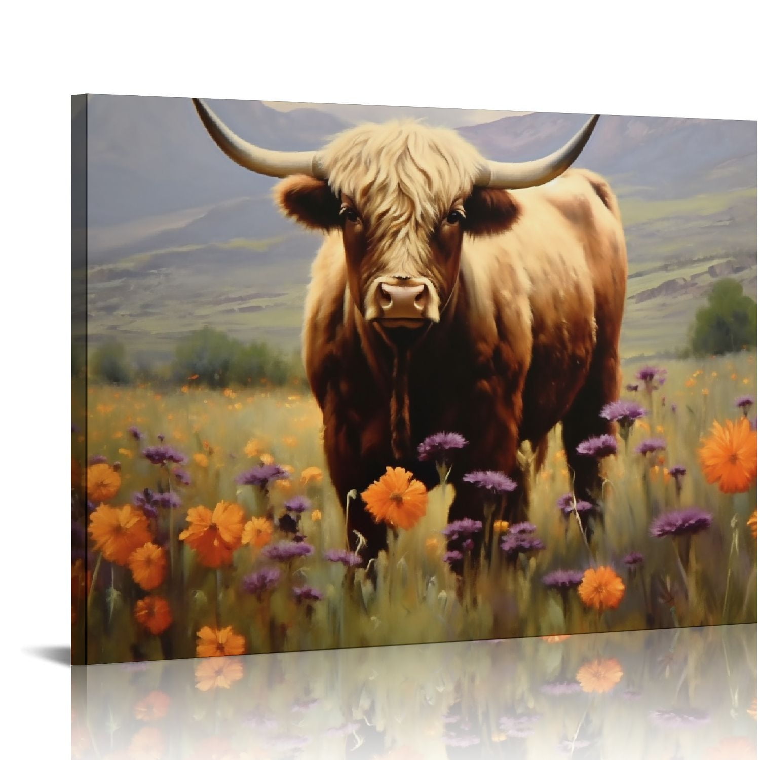 Nawypu Highland Cow Wall Art Decor for Living Room Cow Pictures Print ...