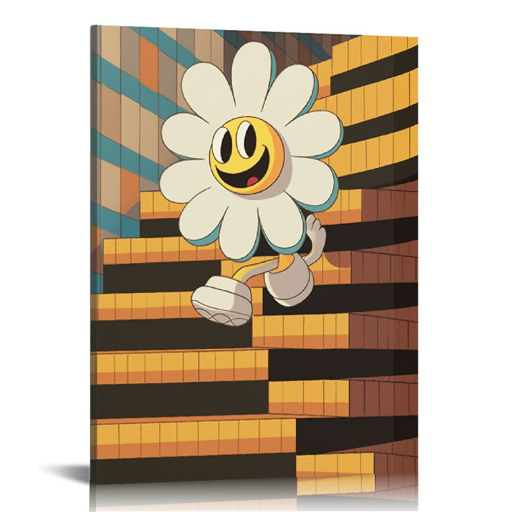 Nawypu Hippie Wall Art Vintage Wall Decor Retro Aesthetic Poster Smiley Flower Room Decor ...