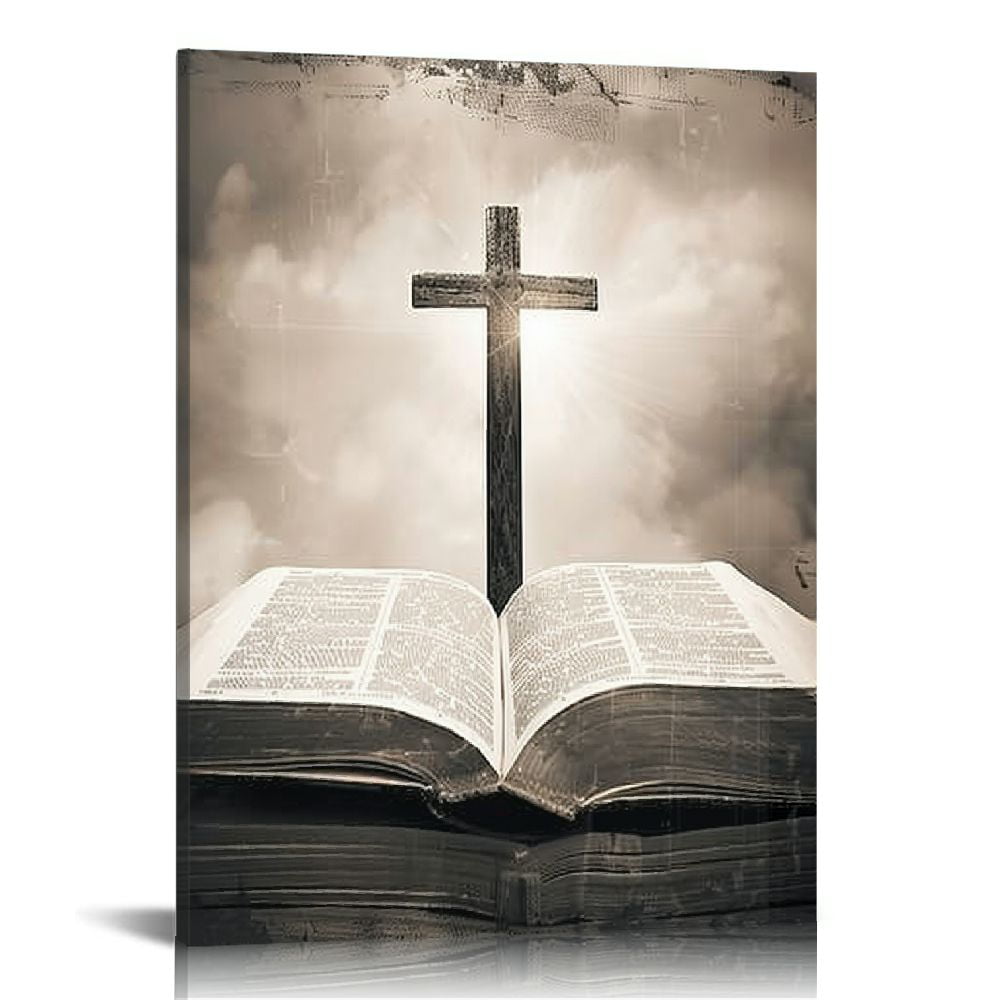 Nawypu Holy Bible Cross Spiritual Canvas Wall Art Painting Religious ...