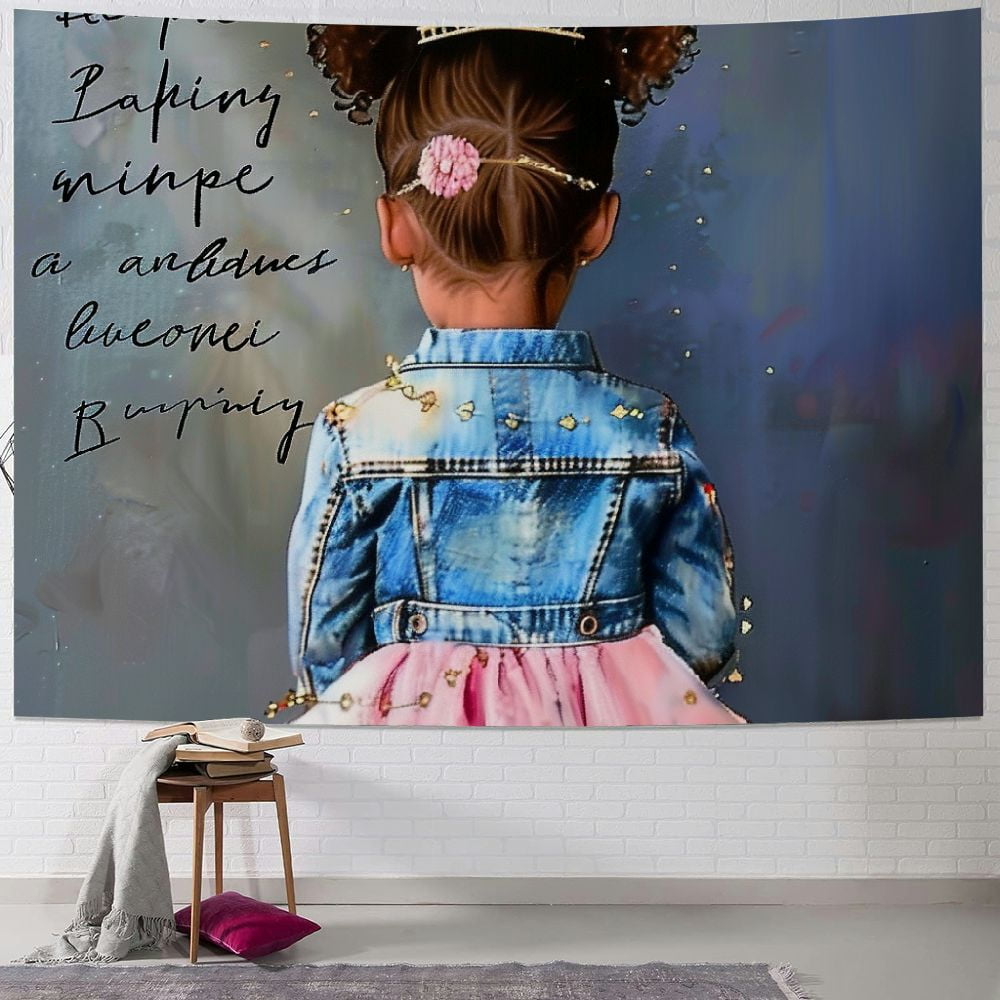 Nawypu Home Wall Tapestry Art African American Beautiful Black Girl ...