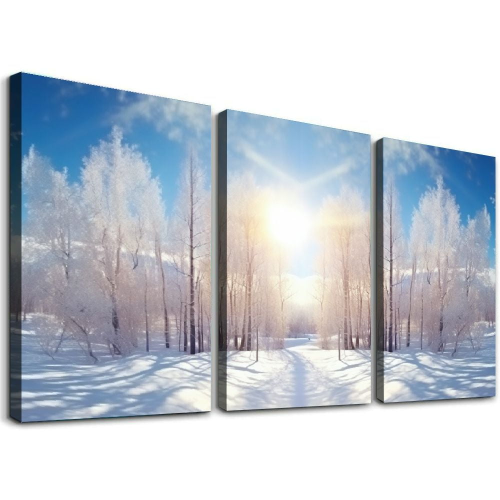 Nawypu Horizontally Flipped Winter Land-Landscape Wall Art Canvas Print ...