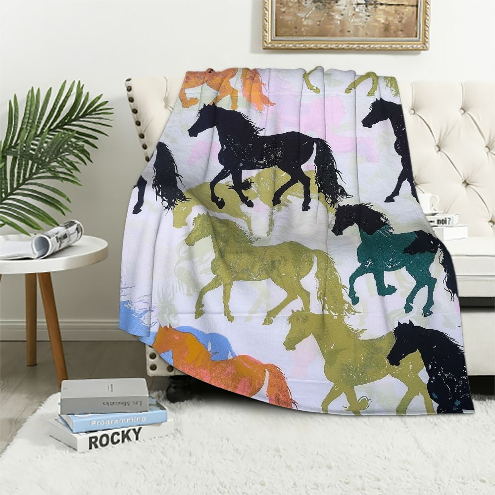 Nawypu Horse Blanket Horse Gifts for Girls Boys Women Throw with Horses ...