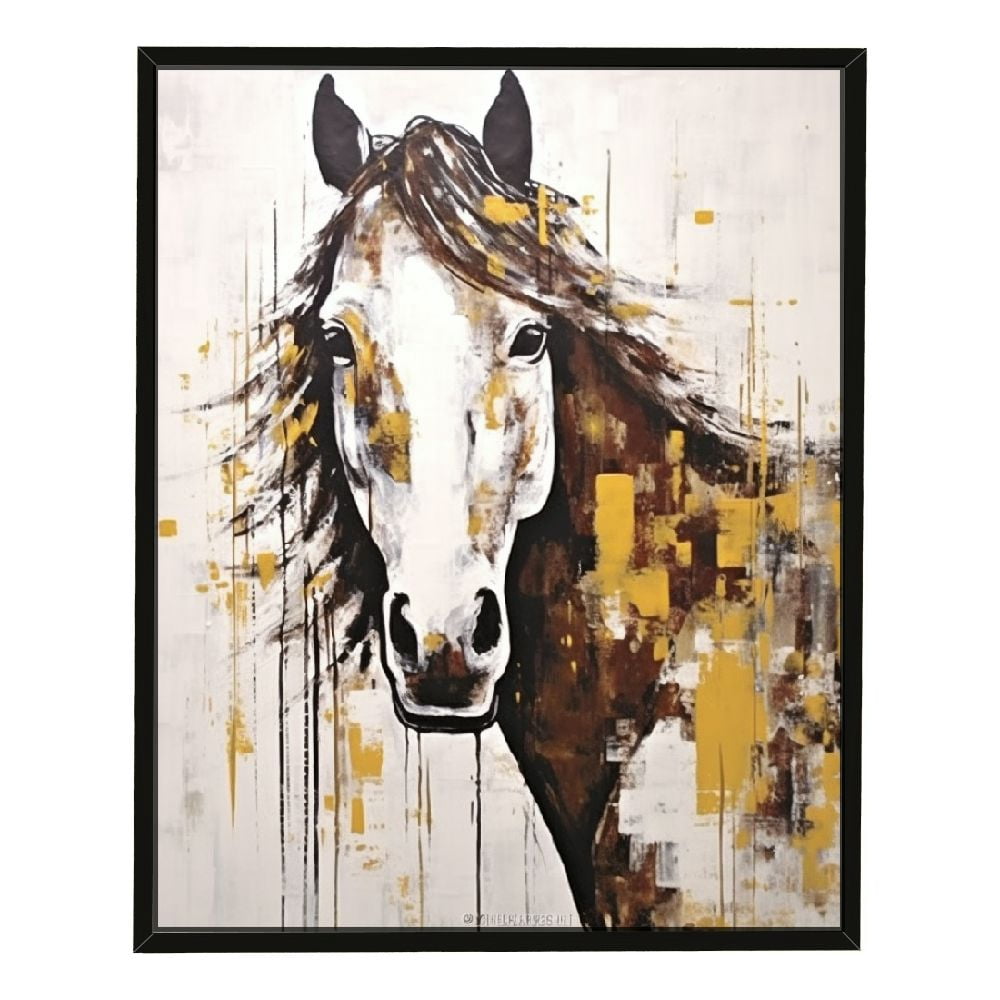 Nawypu Horse Wall Art Stallion Pictures Wall Decor Hand Painted Oil ...