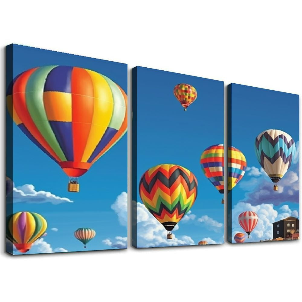 Nawypu Hot Air Balloon Pictures Canvas Wall Art Decorate For Living ...