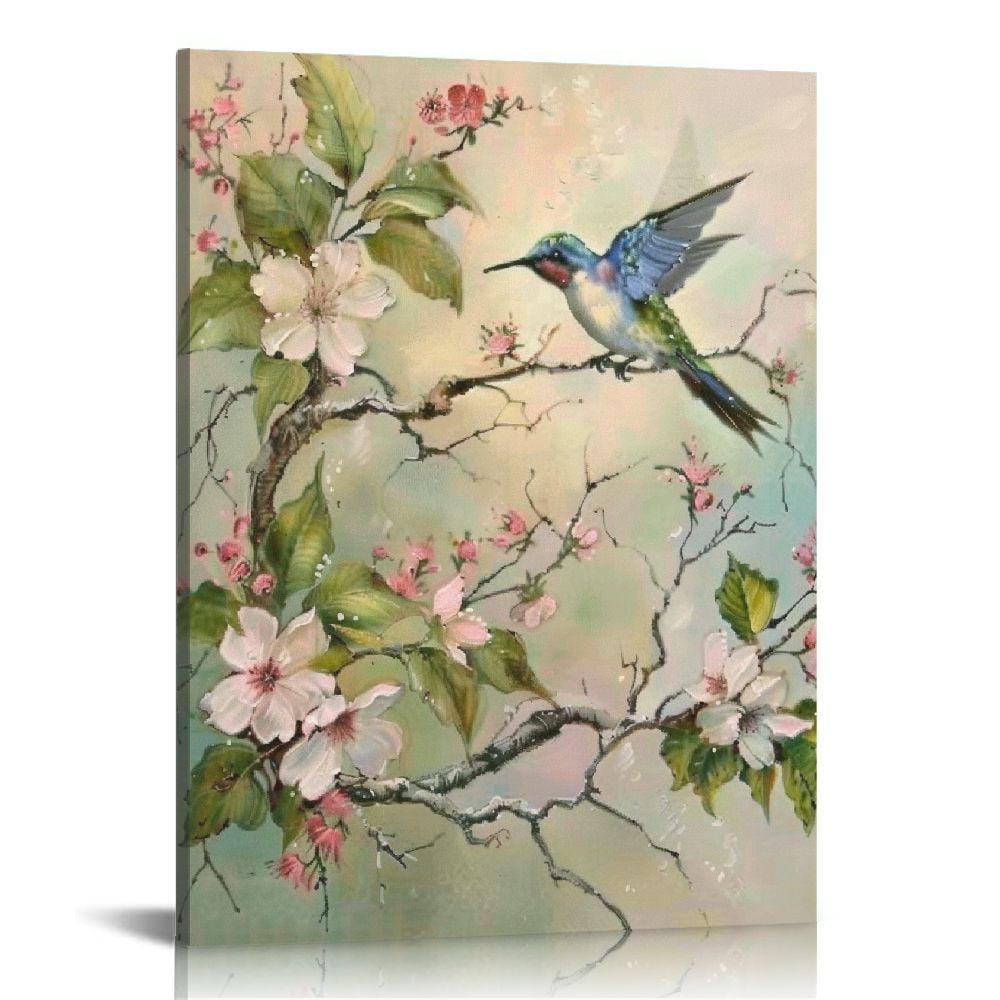 Nawypu Hummingbird Canvas Wall Art Print, Hummingbird Artwork - Walmart.com