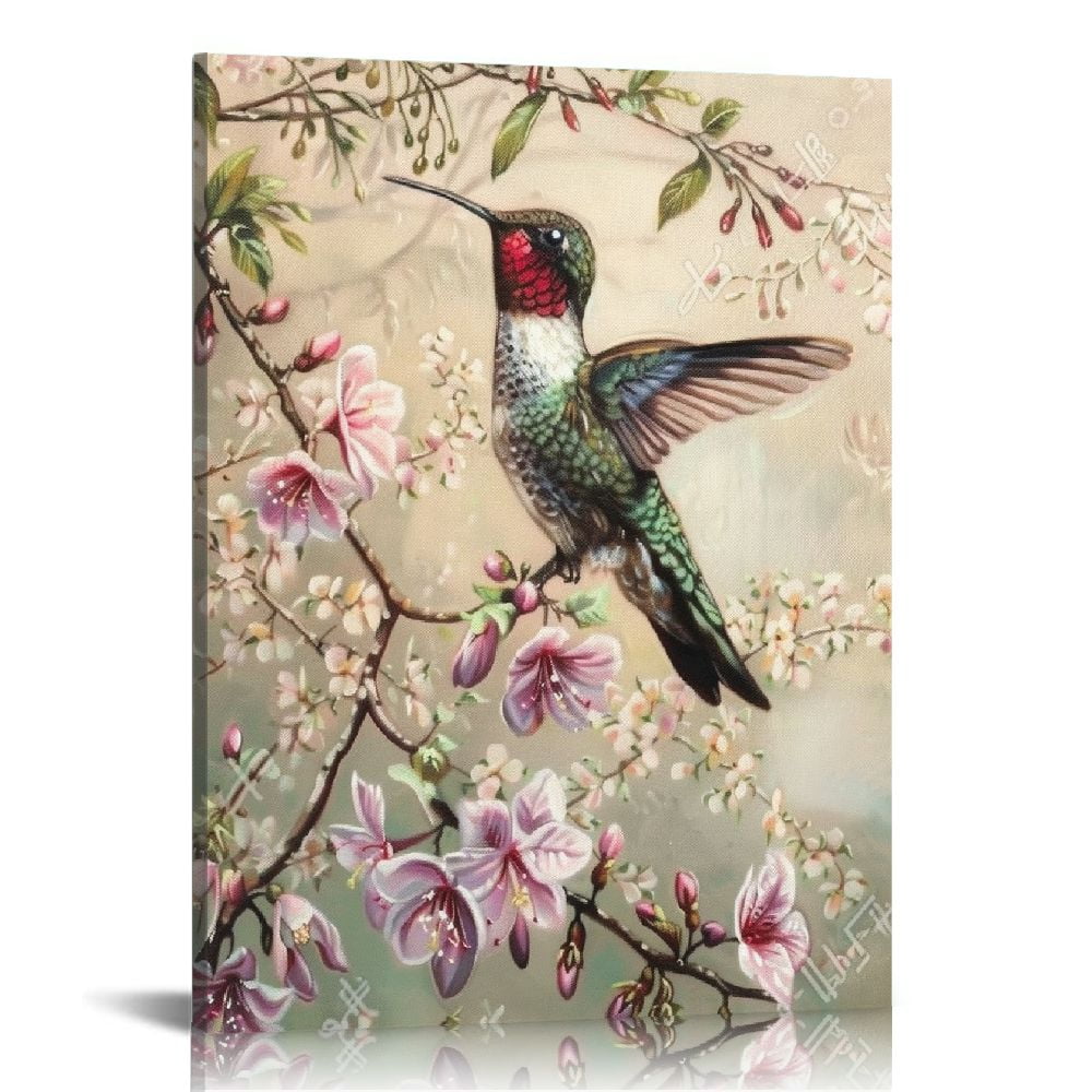Awypu Hummingbird Sign Lovely Bird Elegance Floral Vintage Signs For ...