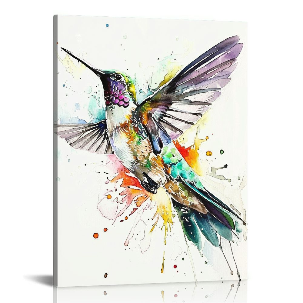 Nawypu Hummingbird Wall Art Poster,Watercolor Hummingbird Decor Bird ...