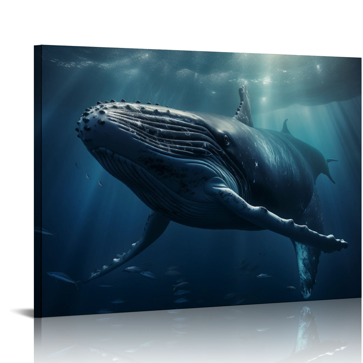 Nawypu Humpback Whale Canvas Whale Wall Art Decor Underwater Art Print ...