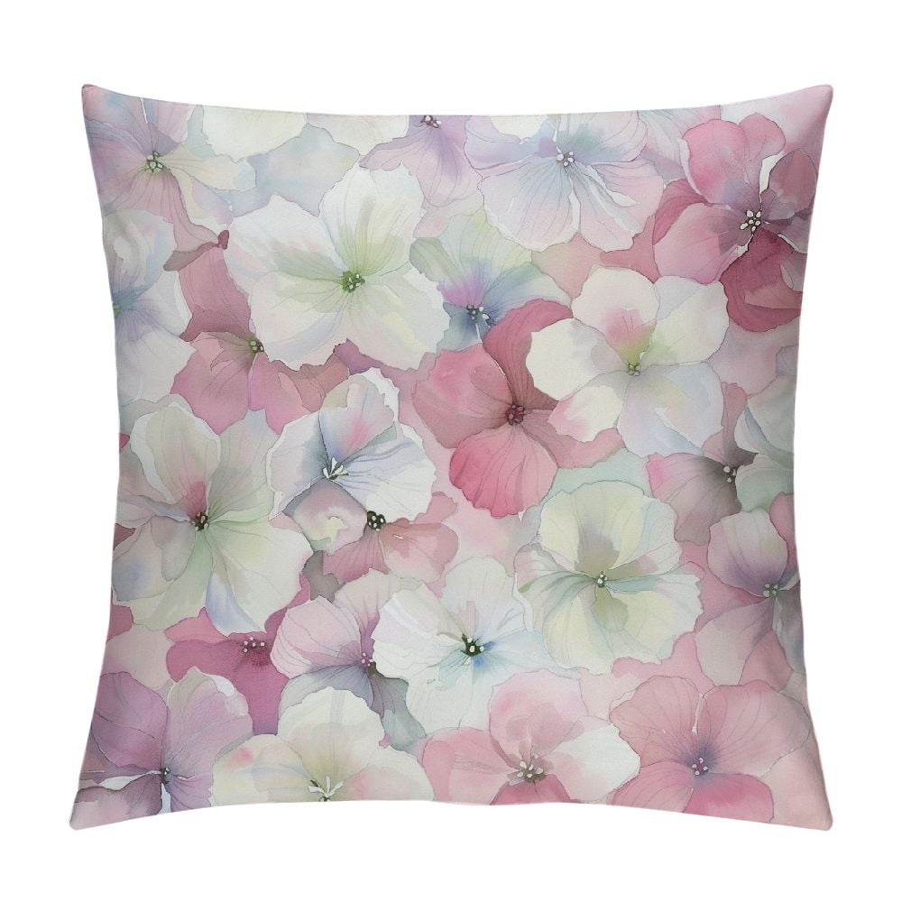 Nawypu Hydrangea Flower Throw Pillow Covers Farmhouse Double Sided with ...