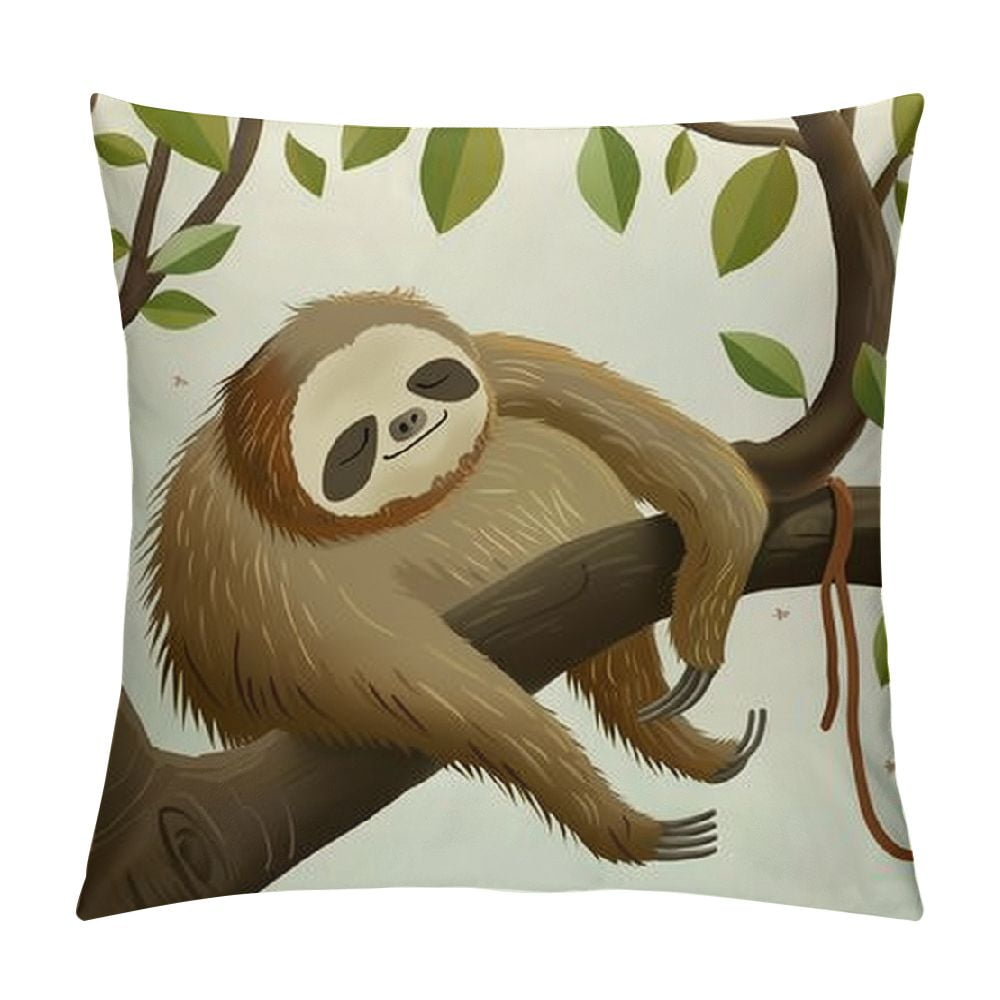 Nawypu I Just Freaking Love Sloth Okay Funny Sloths Throw Pillow Covers ...