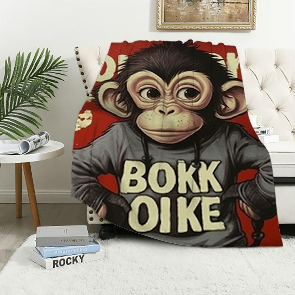Nawypu I Just Really Like Monkey Ok Blanket-Cute Animal Soft ...