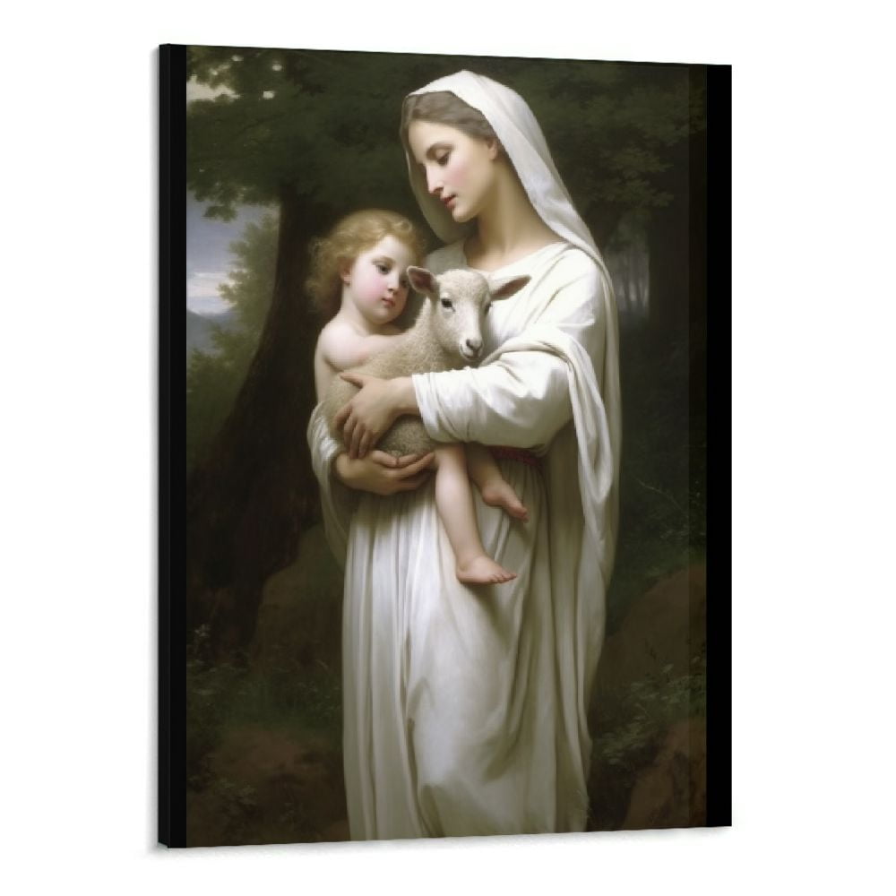 Nawypu Innocence Virgin Mary Baby Jesus Lamb By William-Adolphe ...