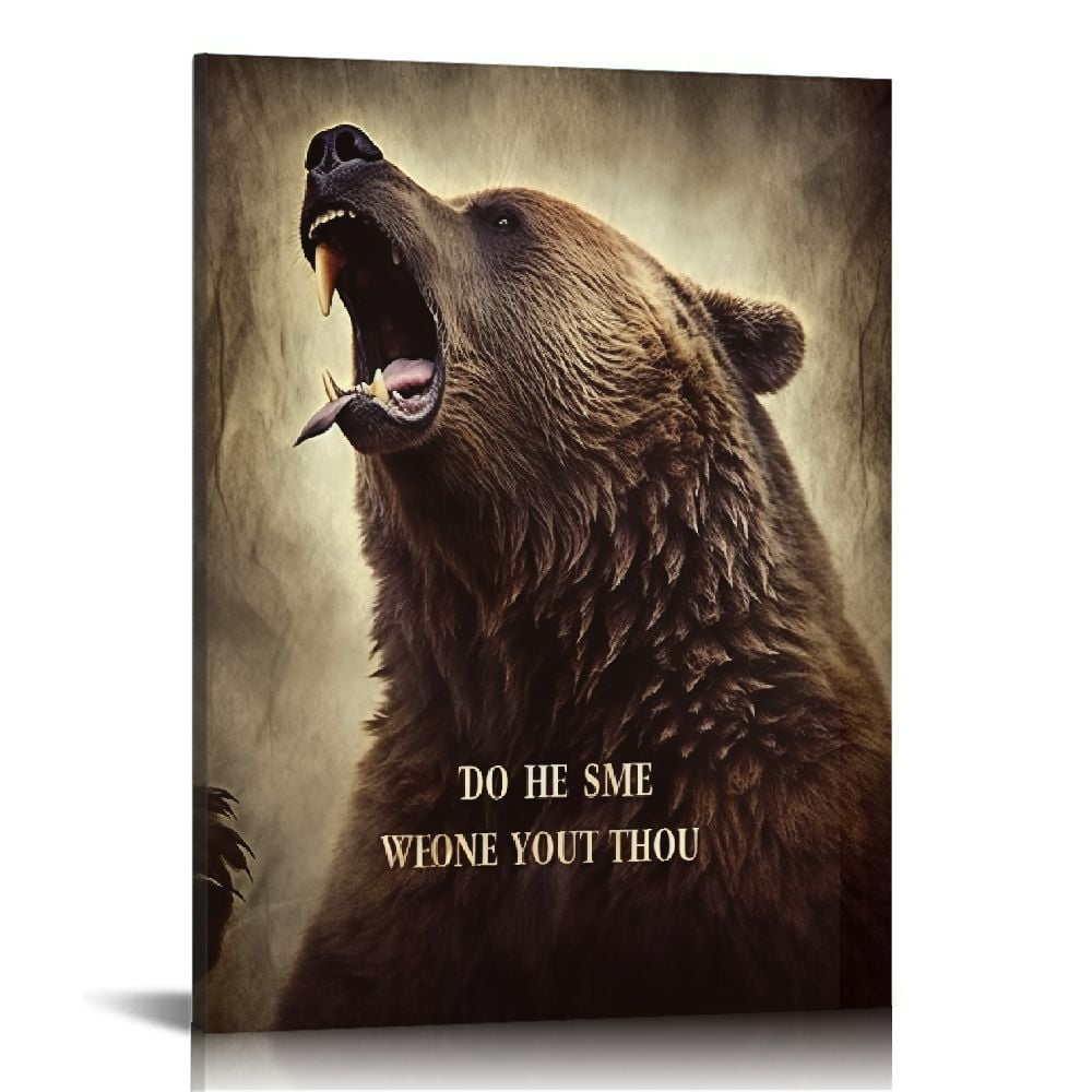 Nawypu Inspirational Bear Wall Art Bear Pictures Wall Decor ...
