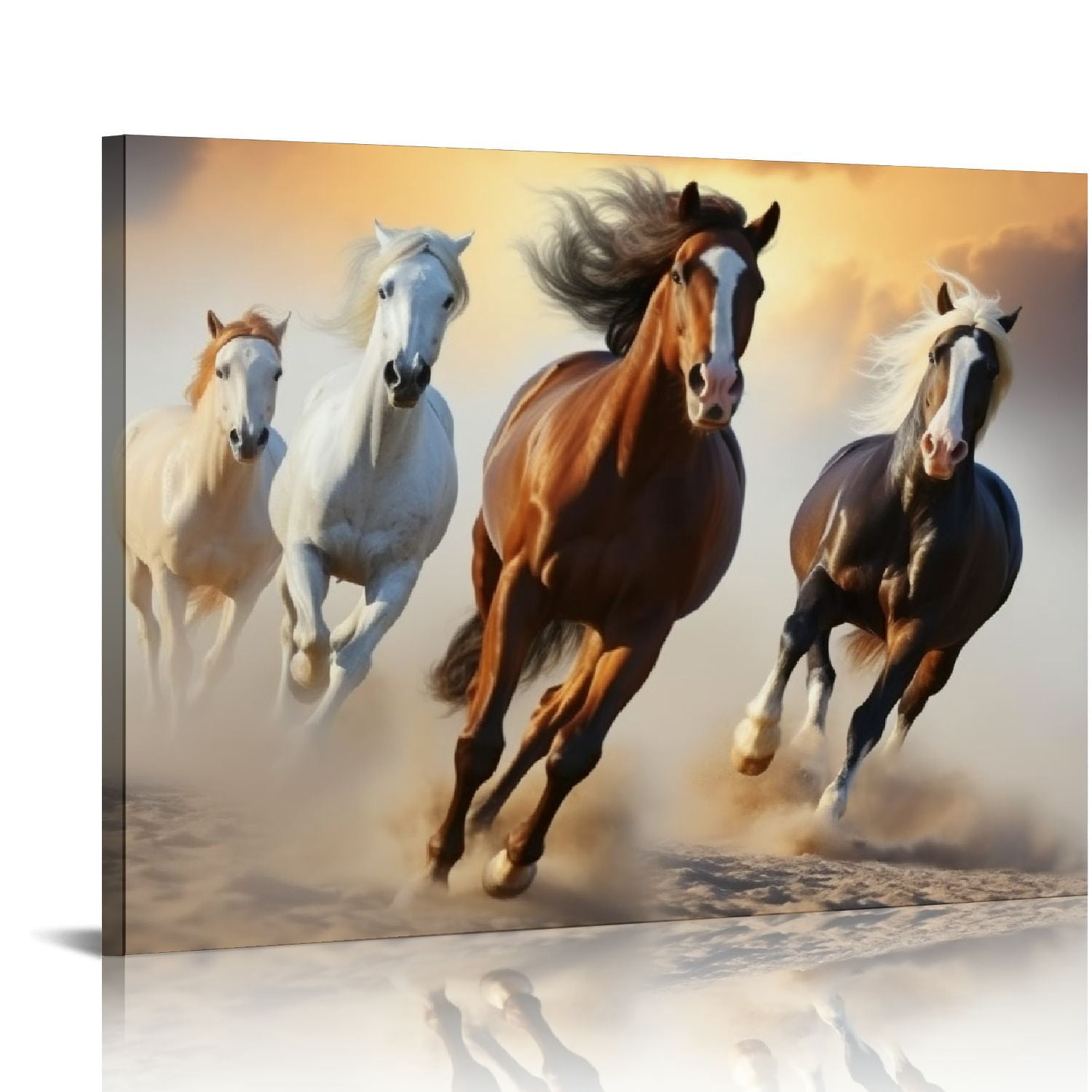 Nawypu Inspirational Canvas Wall Art Running Wild Horses Decor ...