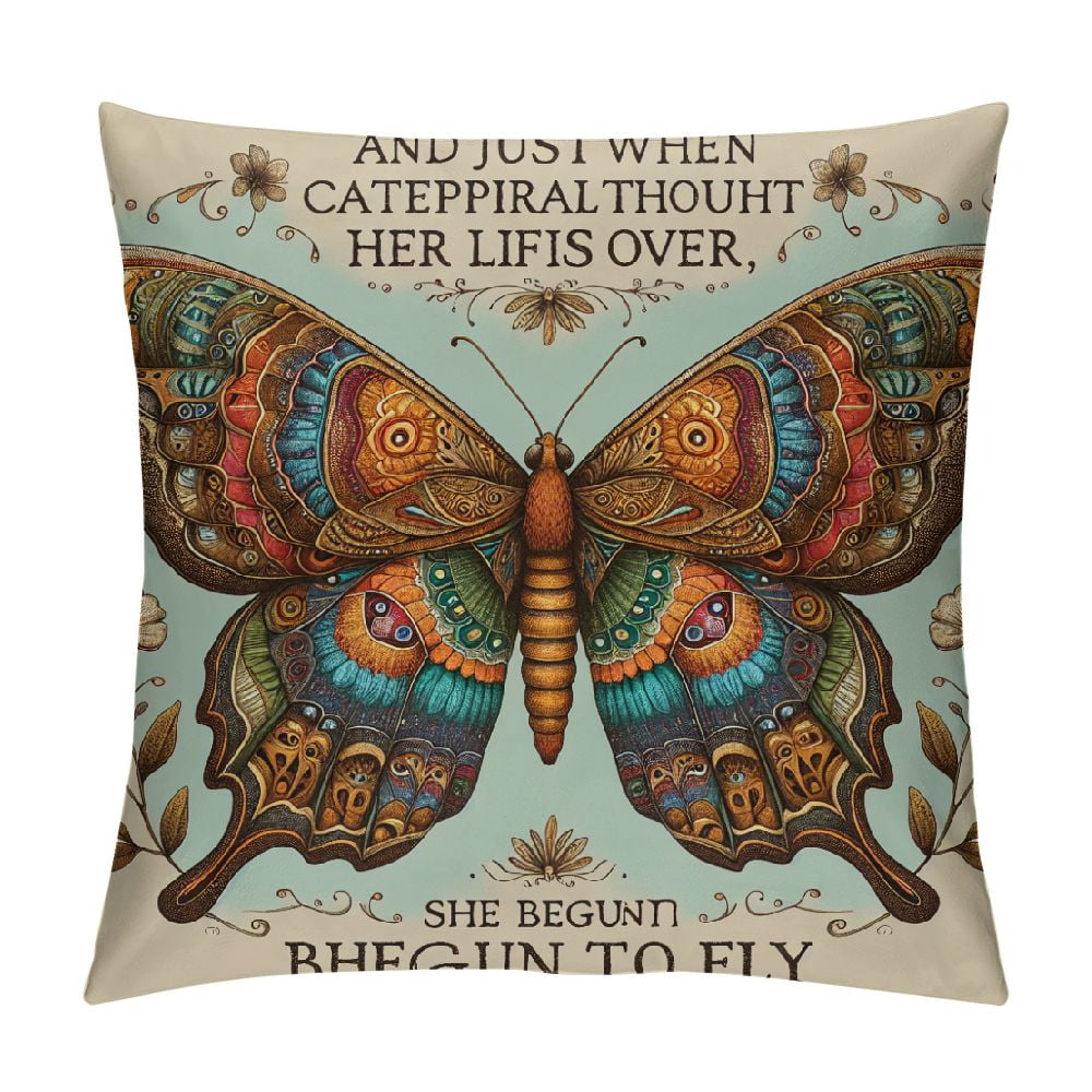 JEUXUS Inspirational Quotes Throw Pillow Cover, Sofa Home Bed Decor ...