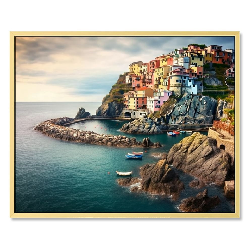 Nawypu Italy Cinque Terre Manarola Sea Mediterranean Wall Art Painting ...