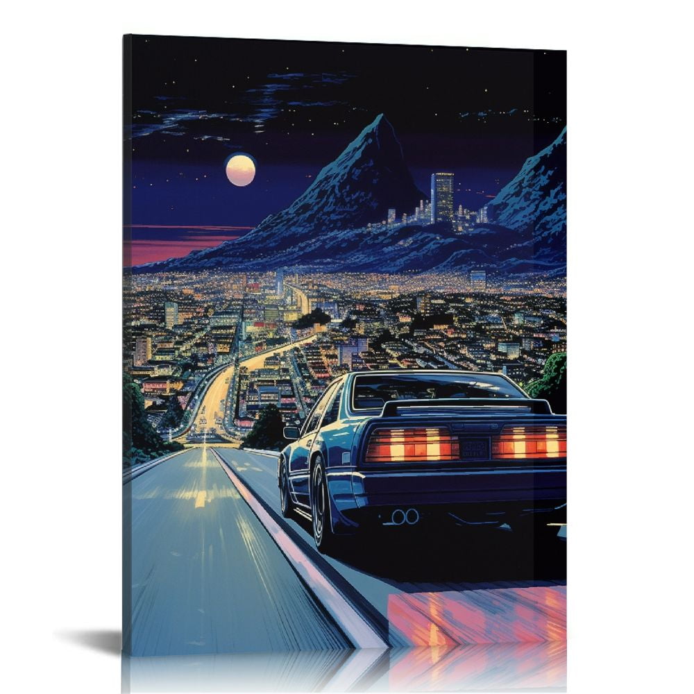 Nawypu JDM Miata Synthwave Car Poster Classic Canvas Art Poster and ...