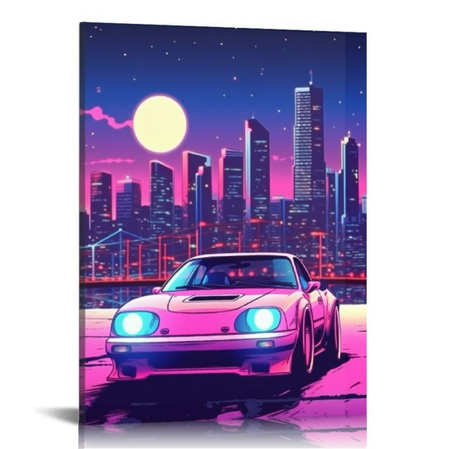 Nawypu JDM Miata Synthwave Car Poster Classic Poster Decorative ...