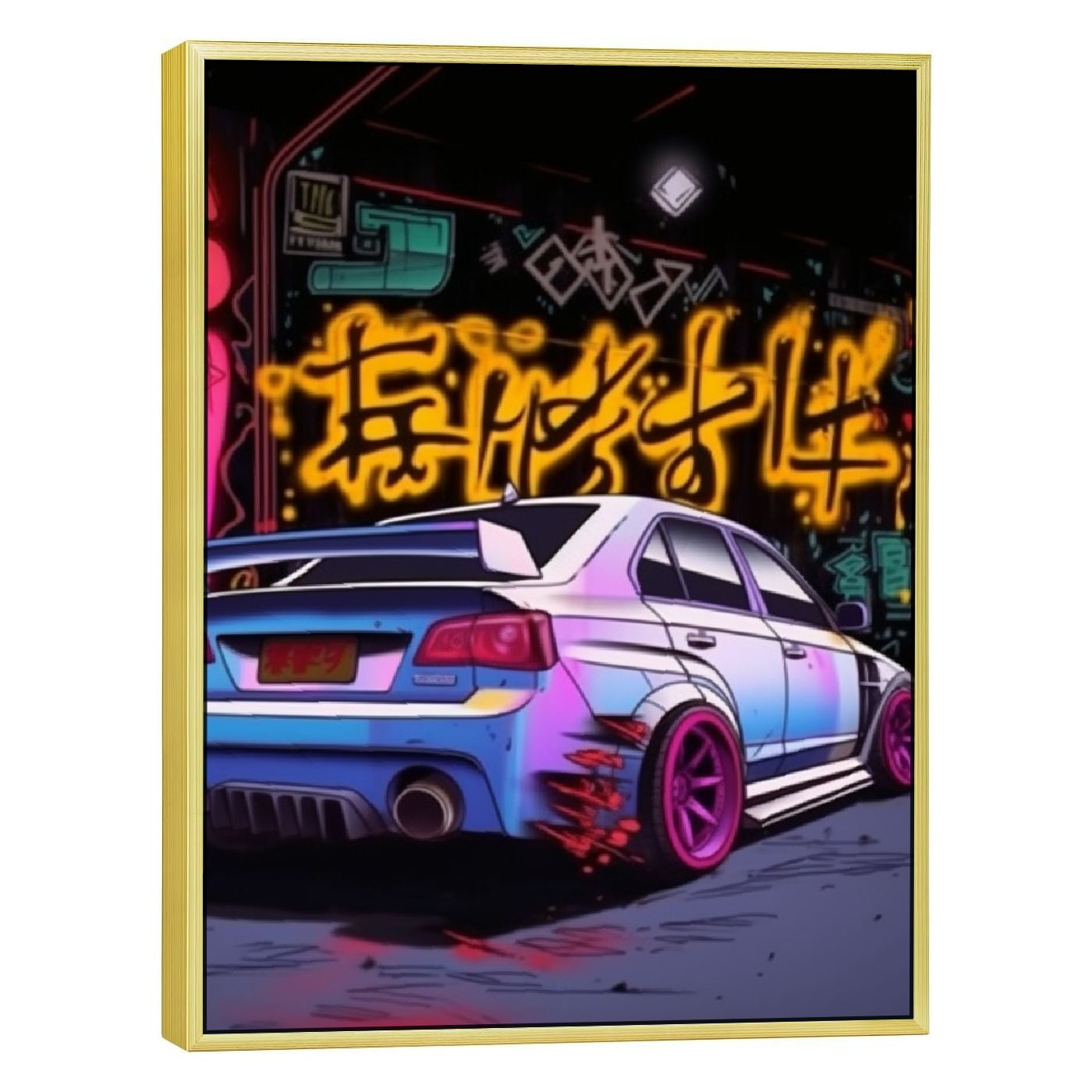 Nawypu JDM WRX Sti Car Poster White Punk Canvas Art Poster and Wall Art ...