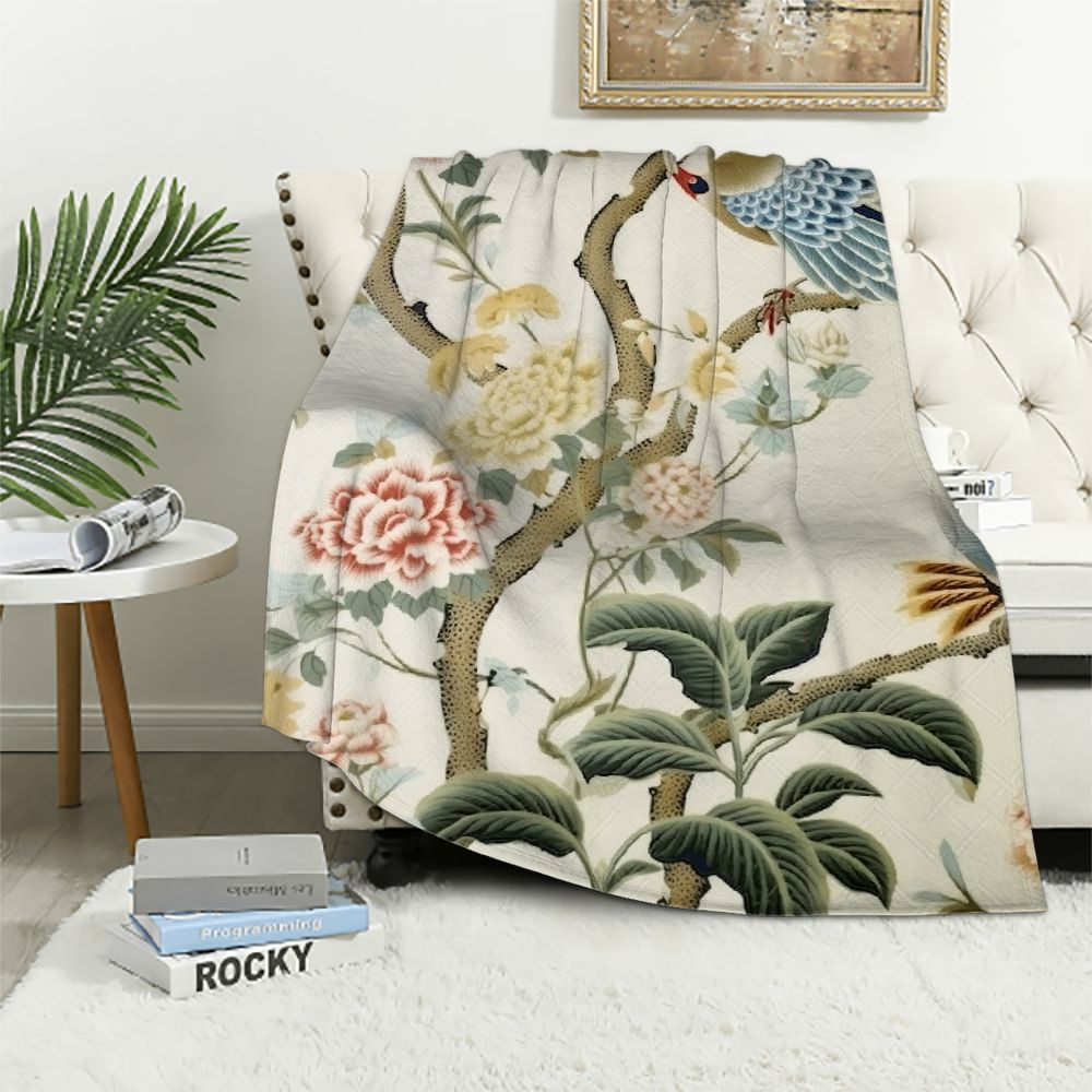 Nawypu Japanese Cranes Girls Throw Blanket,Abstract Mermaid Scales ...