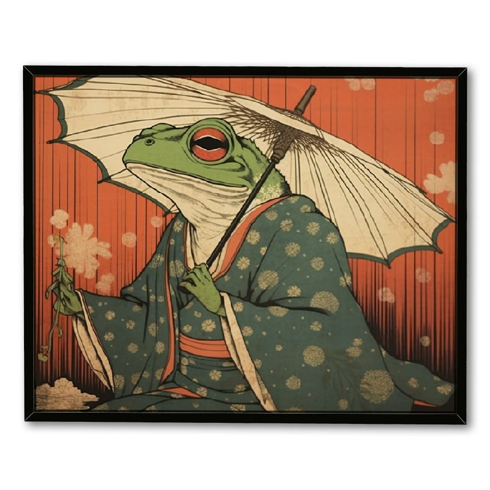 Nawypu Japanese Frog, Japanese Frog Prints, Funny Frogs, Wall Art Decor ...