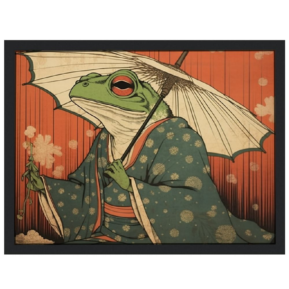 Nawypu Japanese Frog, Japanese Frog Prints, Funny Frogs, Wall Art Decor ...