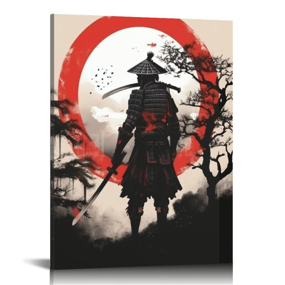 Nawypu Japanese Samurai Wall Art Samurai Pictures Wall Decor Armored ...