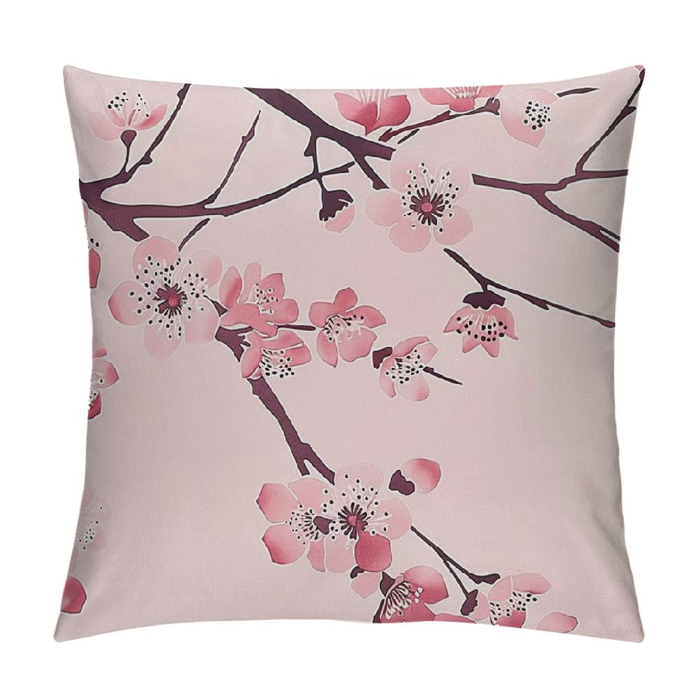 Nawypu Japanese Style Throw Pillow Covers Soft Cherry Blossoms Pillow ...