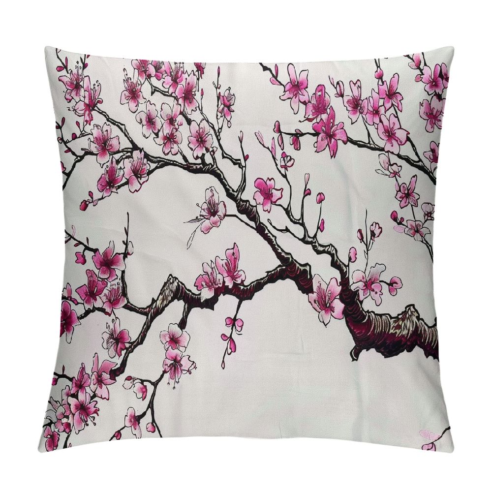Nawypu Japanese Throw Pillow Cushion Cover, Branch of a Flourishing ...