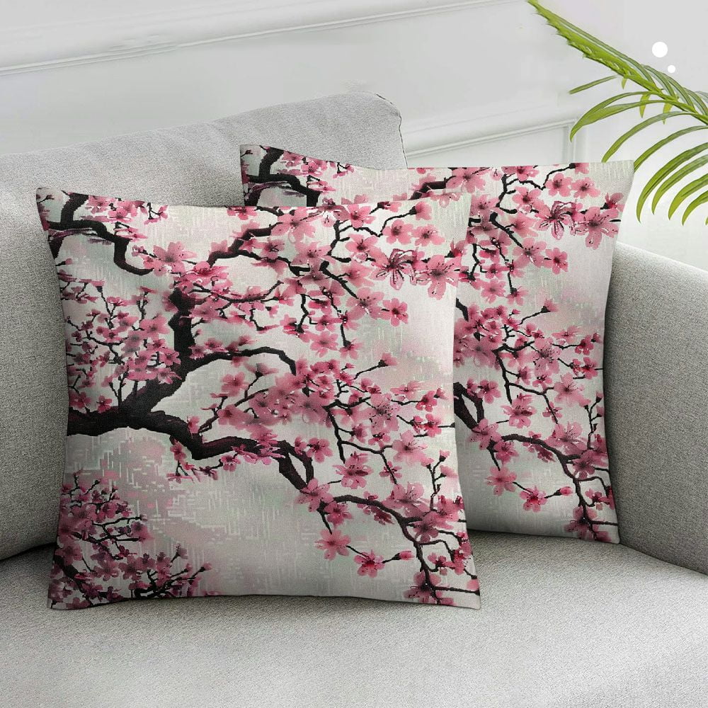 Nawypu Japanese Throw Pillow Cushion Cover, Branch of a Flourishing ...