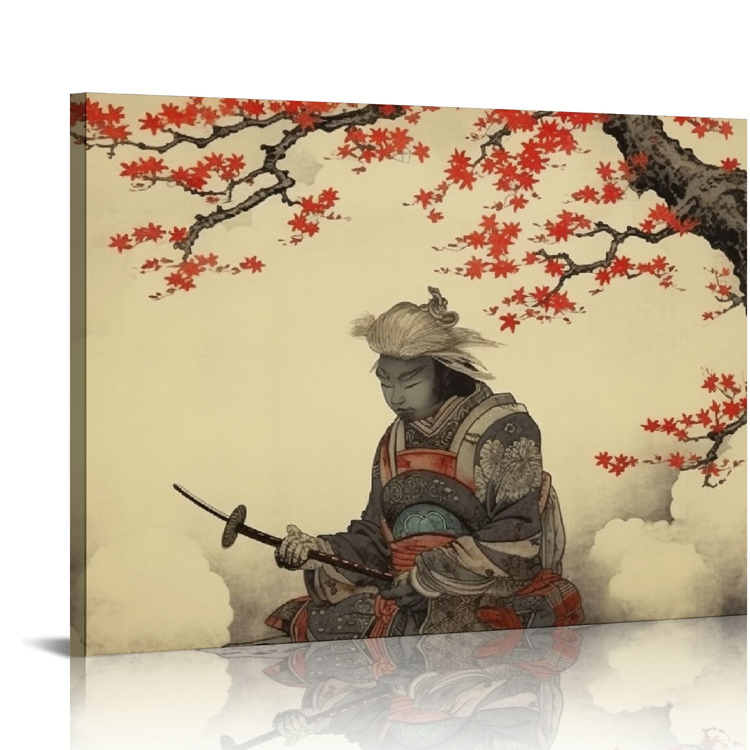 Nawypu Japanese Wall Art - Japanese Armored Samurai art Painting Anime ...