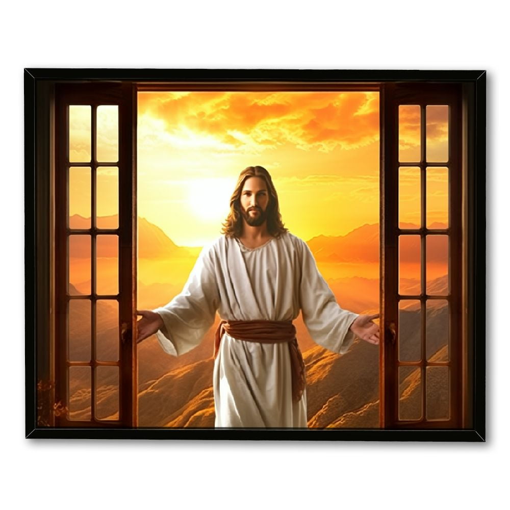 Nawypu Jesus Christ Canvas Wall Art Jesus Greets You Welcome Back ...