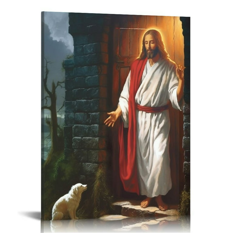 Jesus Knocking The Door Art Christ Knocking Original Icon 20