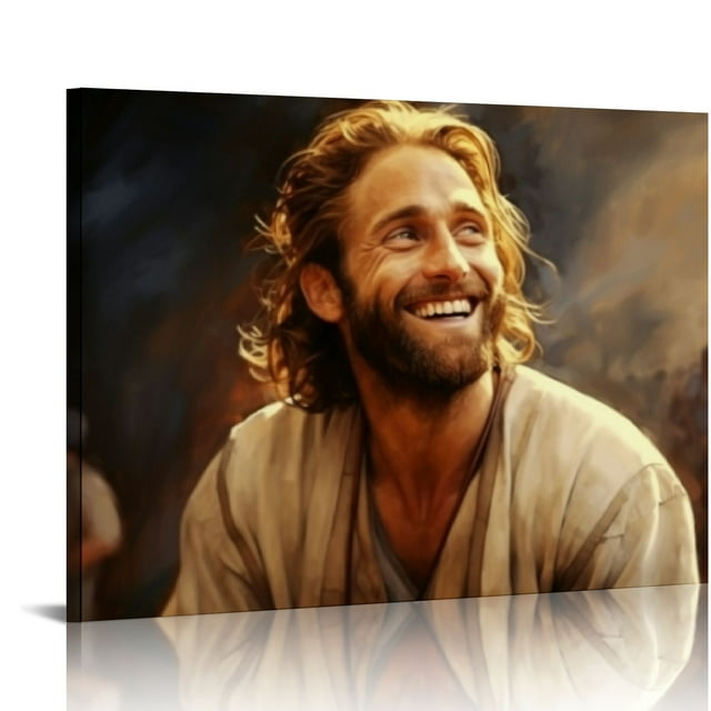 Nawypu Jesus Christ Laughing Canvas, Jesus Canvas Wall Art Decorative ...