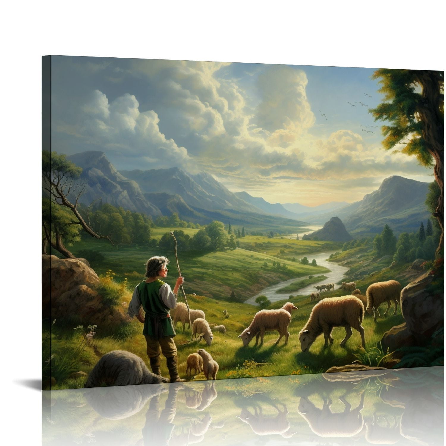 Nawypu Jesus Christ Shepherd Canvas Wall Art - Modern Religious God ...