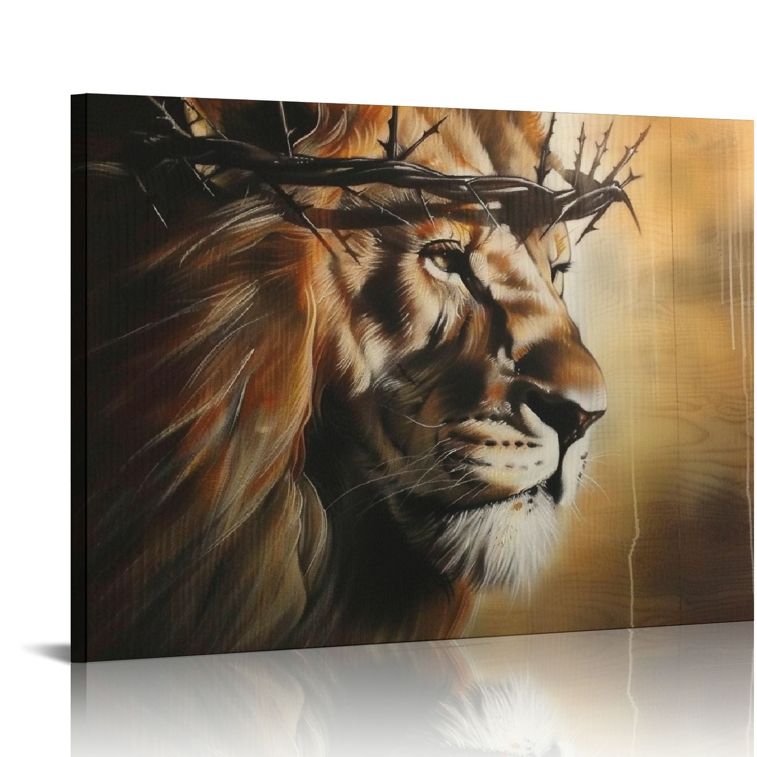 Nawypu Jesus and Lion Canvas Wall Art Jesus Pictures for Wall Christian ...