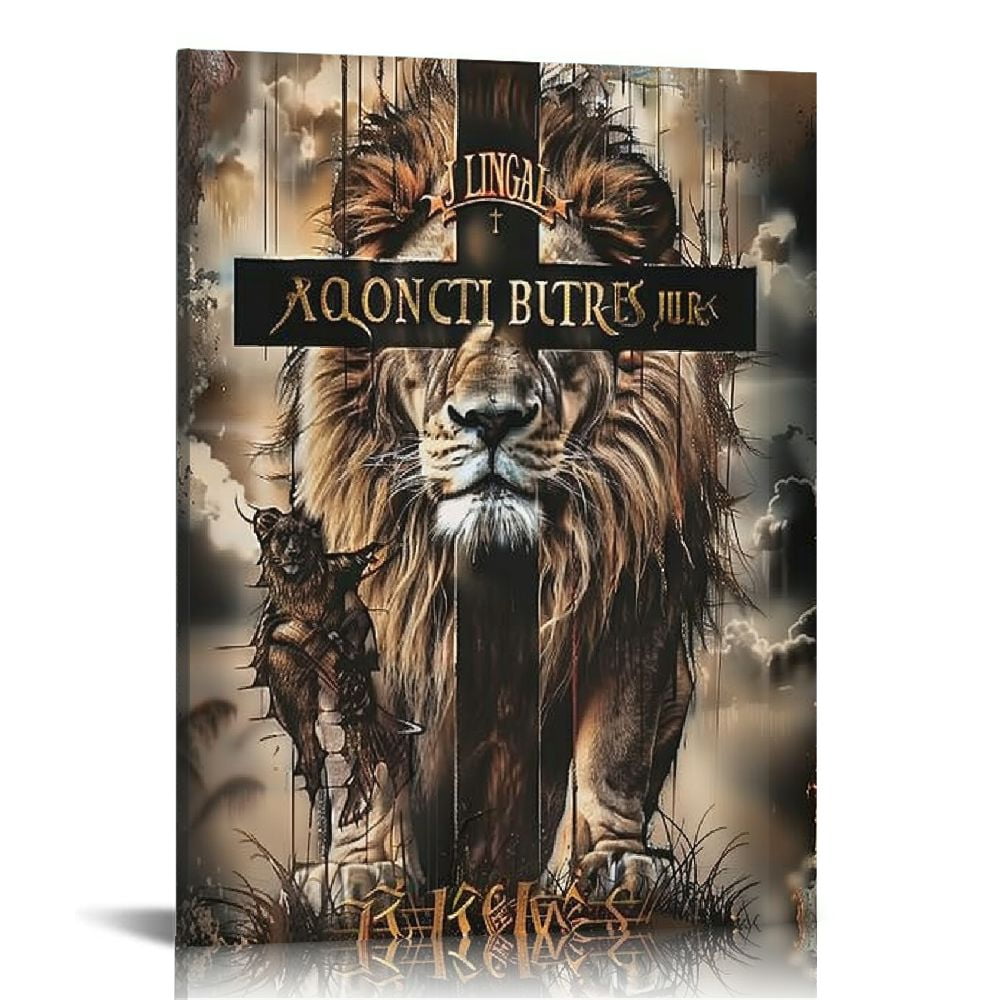 Nawypu Jesus Lion Wall Art Lion of Judah Pictures Poster Scripture ...