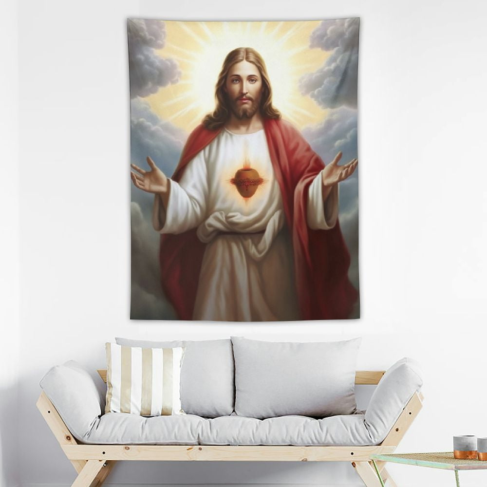Nawypu Jesus Tapestry God Wall Art Jesus Tapestries Canvas Decoration ...