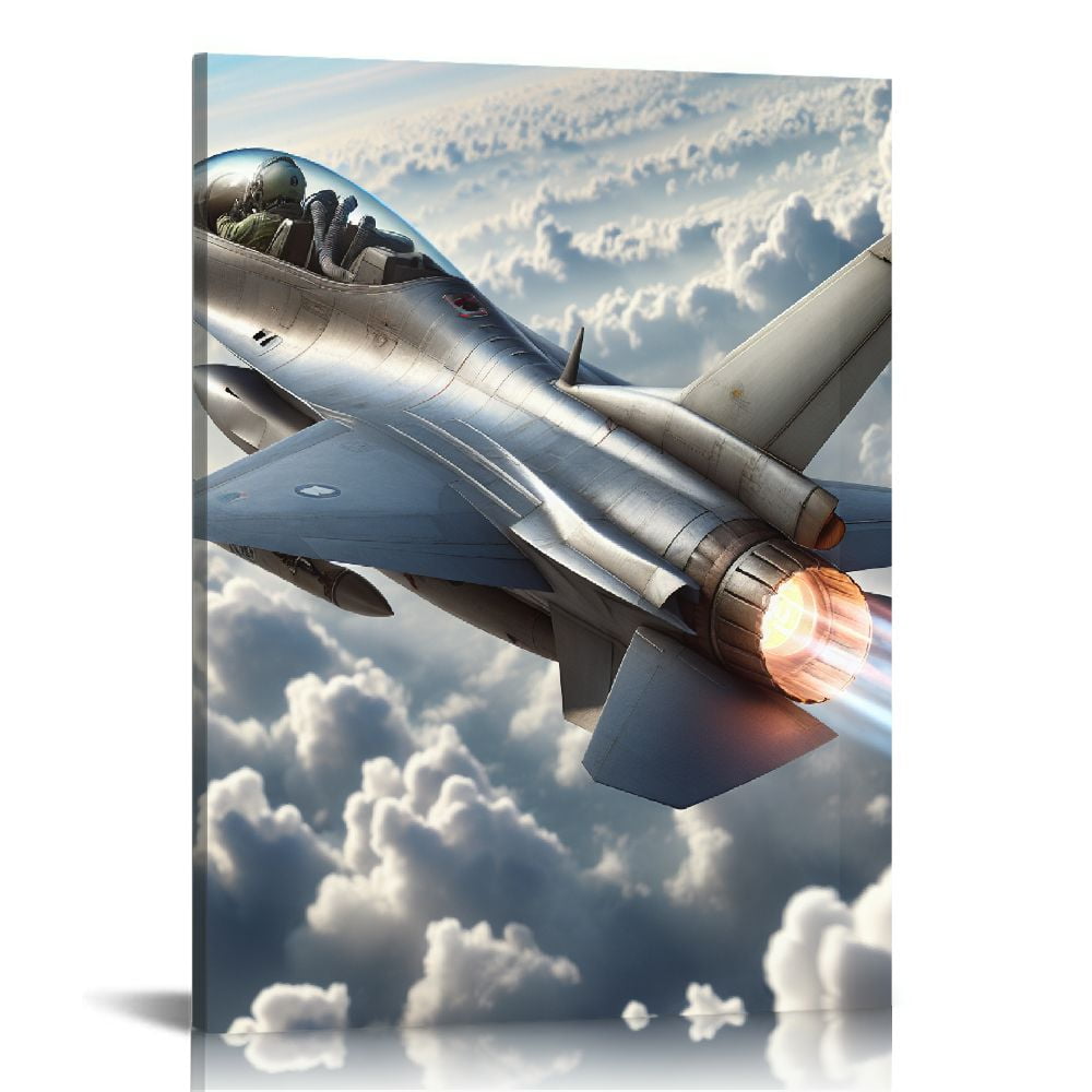 Nawypu Jet Fighter Flying Art Poster Canvas Painting Wall Art Poster ...