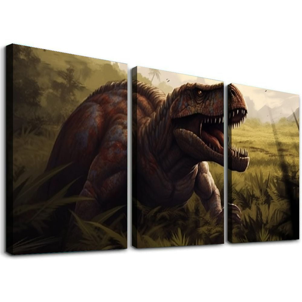 Nawypu Jurassic Dinosaur Tyrannosaurus Rex Art Landscape Decorative ...