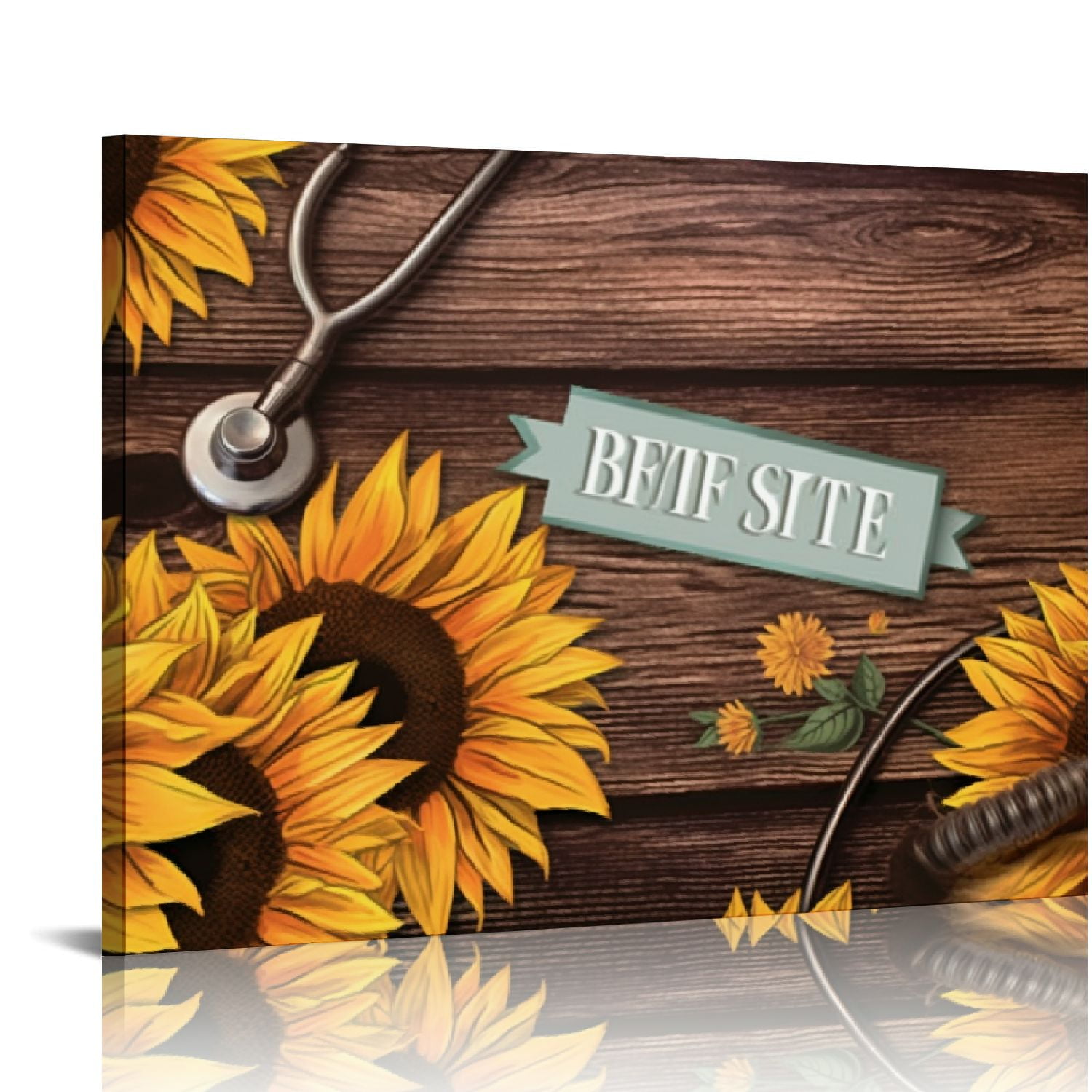 Nawypu Just Breathe Canvas Wall Art Beautiful Sunflower And Medical ...