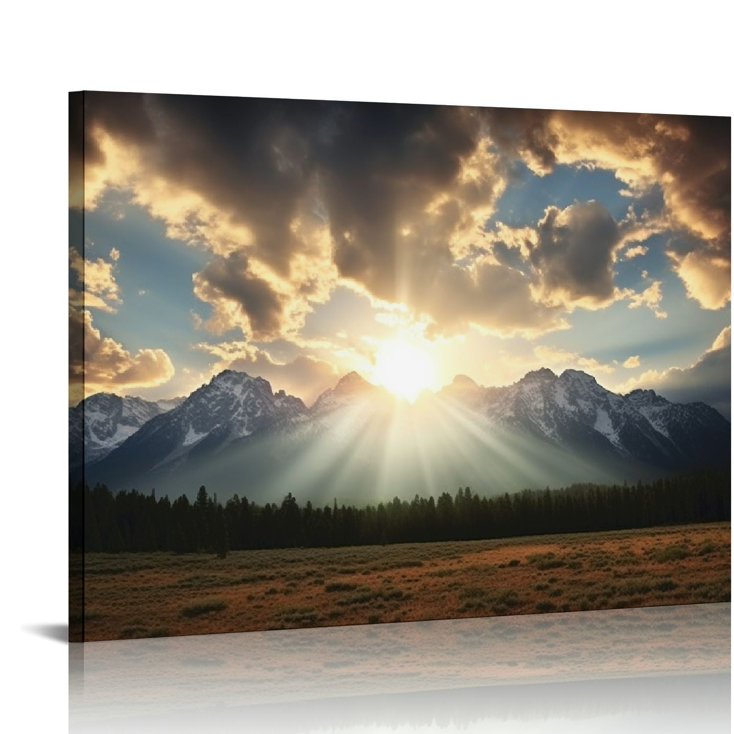 Nawypu KLVOS Yellowstone National Park Canvas Wall Art Sunrise Moment ...