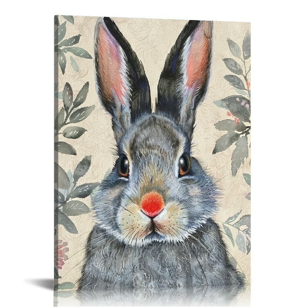 Nawypu Kids Room Decor Easter Bunny Wall Art Blue Gray Cute Rabbit ...