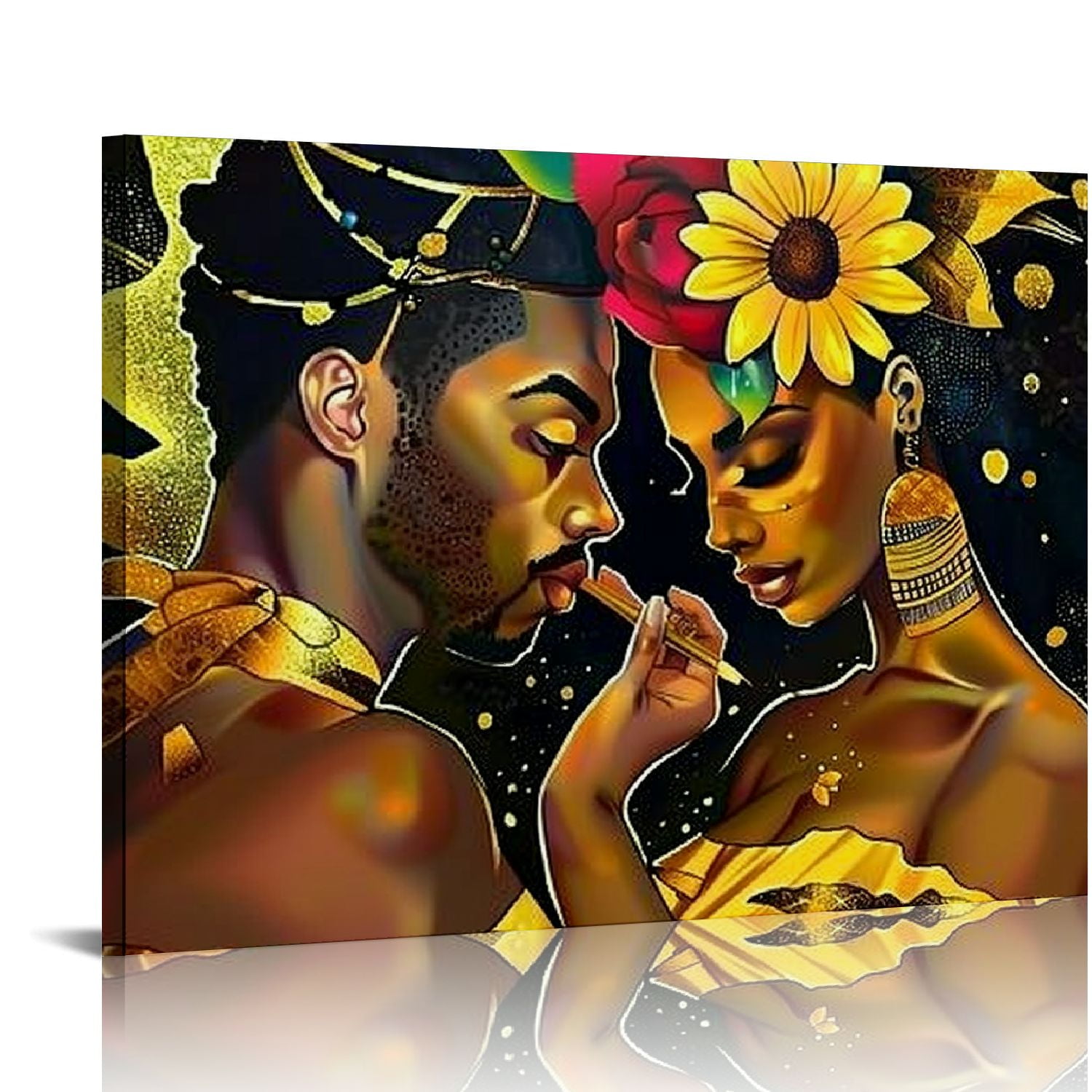 Nawypu King and Queen wall decor Abstract Modern Wall Art African American Wall Art Black Women ...
