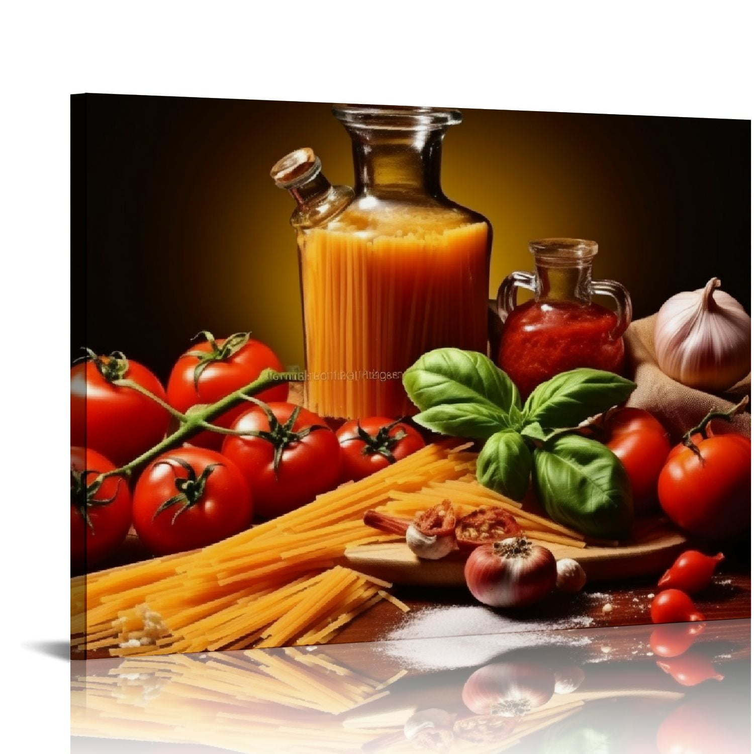 Nawypu Kitchen Canvas Wall Art, Vegetable Ingredients Picture Dining ...