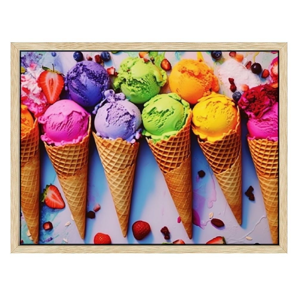 Nawypu Kitchen Dining Room Wall Art - Colorful Ice Cream Canvas Prints ...