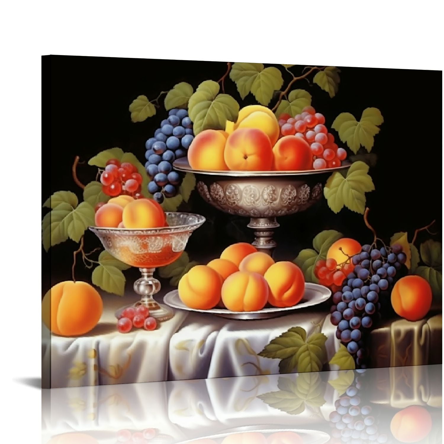 Nawypu Kitchen Fruit Canvas Wall Art Vintage Still Life Painting Fruits ...
