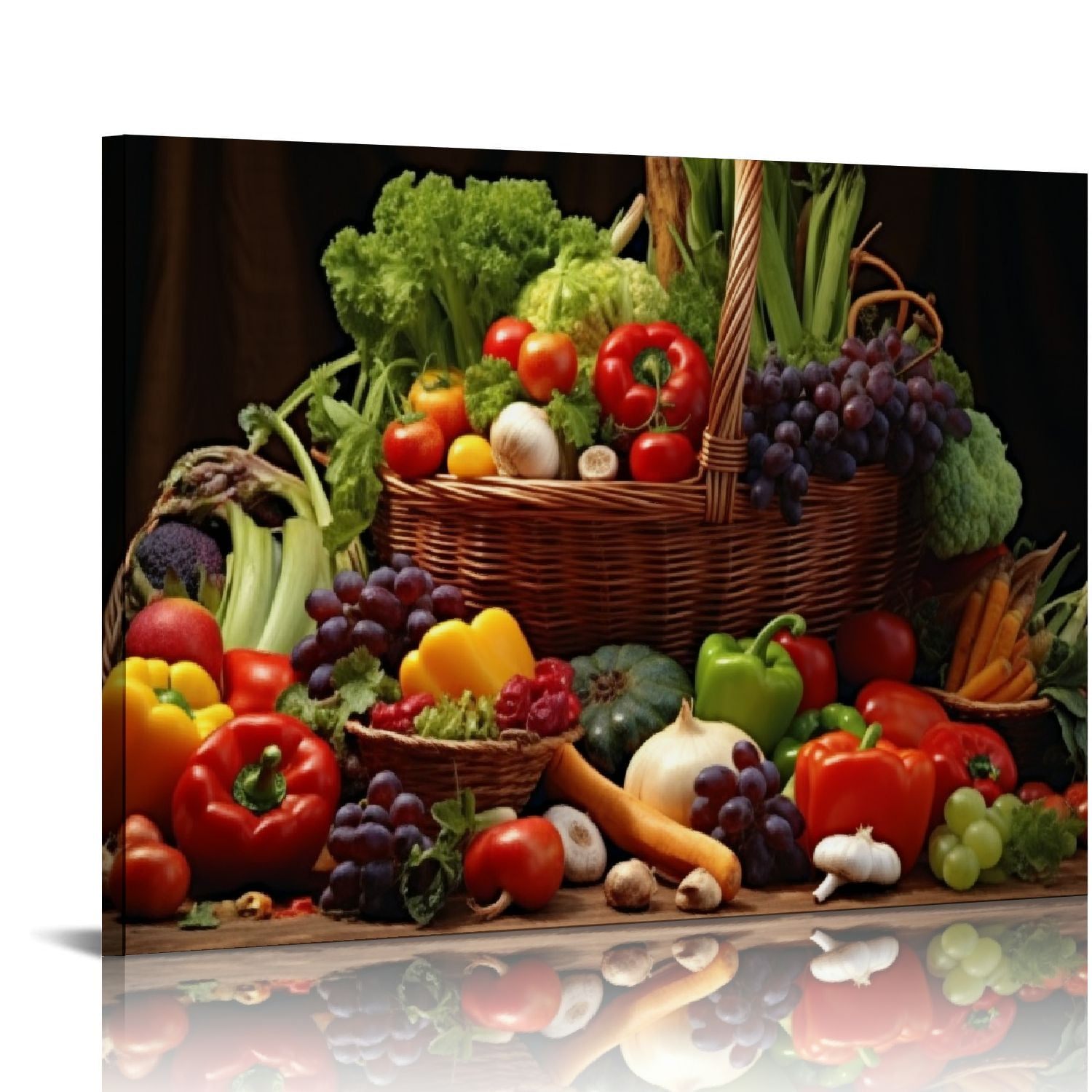 Nawypu Kitchen Picture Wall Art Food Canvas Print Fresh Fruits and ...