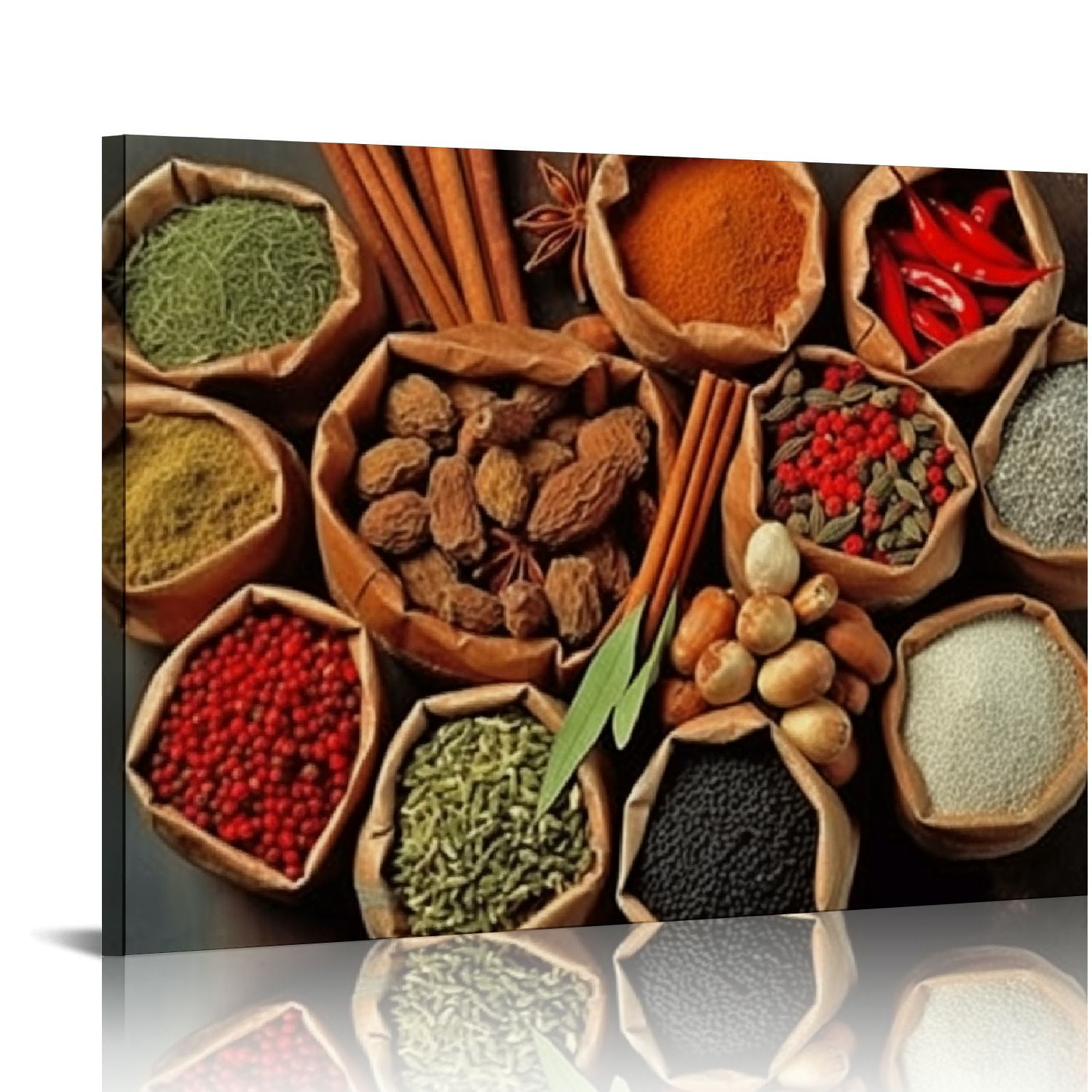 Nawypu Kitchen Spice Wall Art Poster Decoration Spoon Spice Seasoning ...