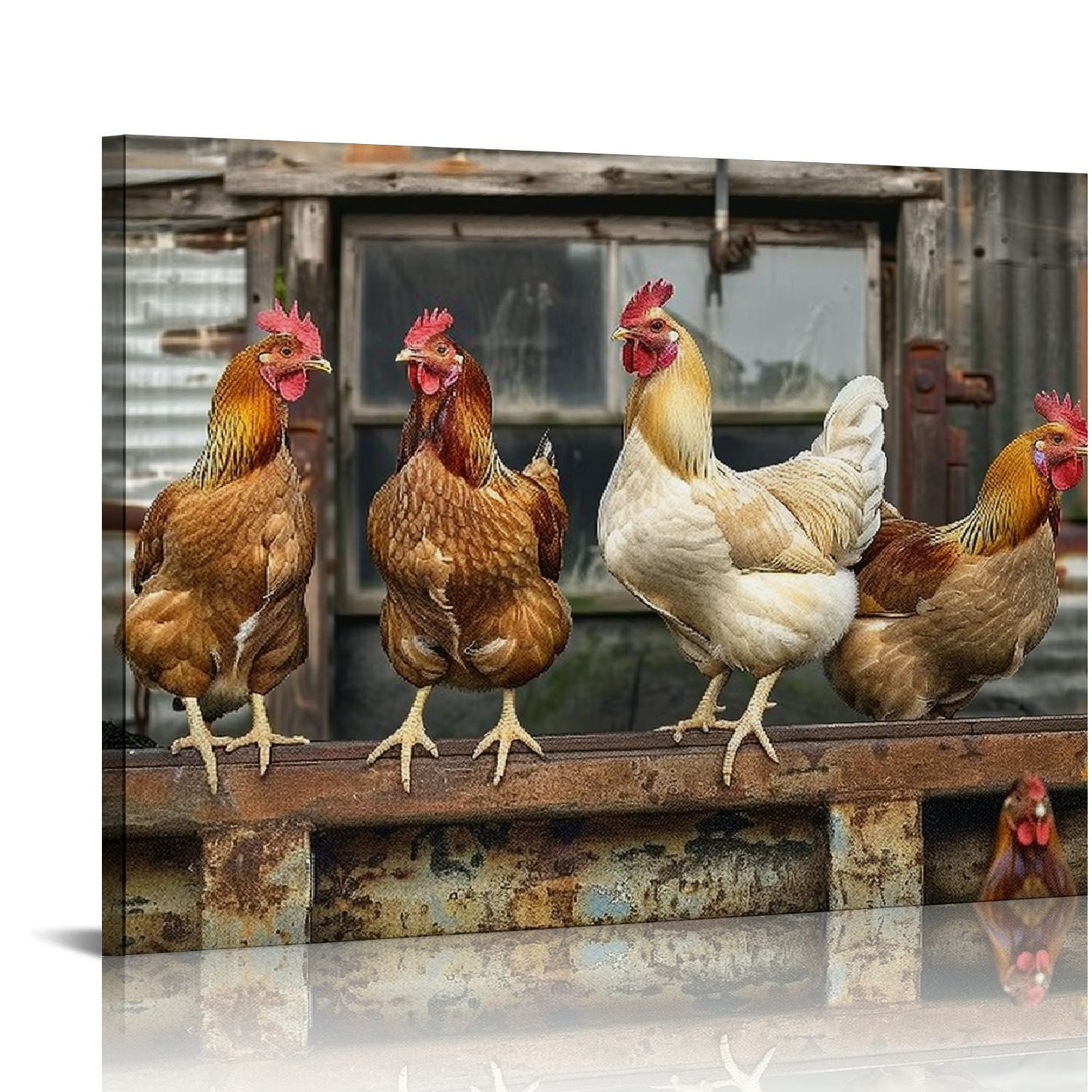 Nawypu Kitchen Wall Art Chicken Decor - Farm Animal Rooster Picture on ...